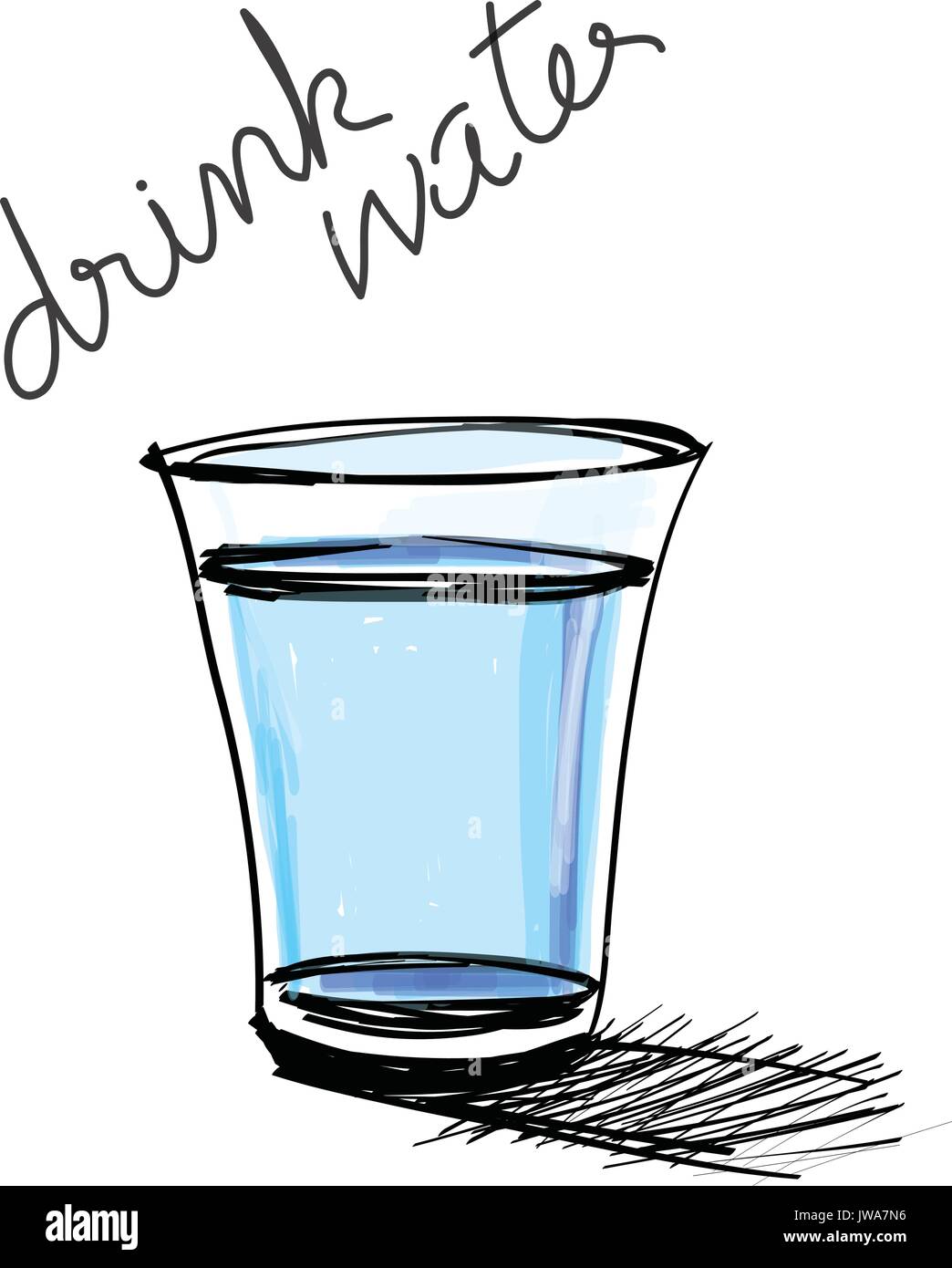 The abstract glass of water hand drawn Stock Vector Image & Art - Alamy