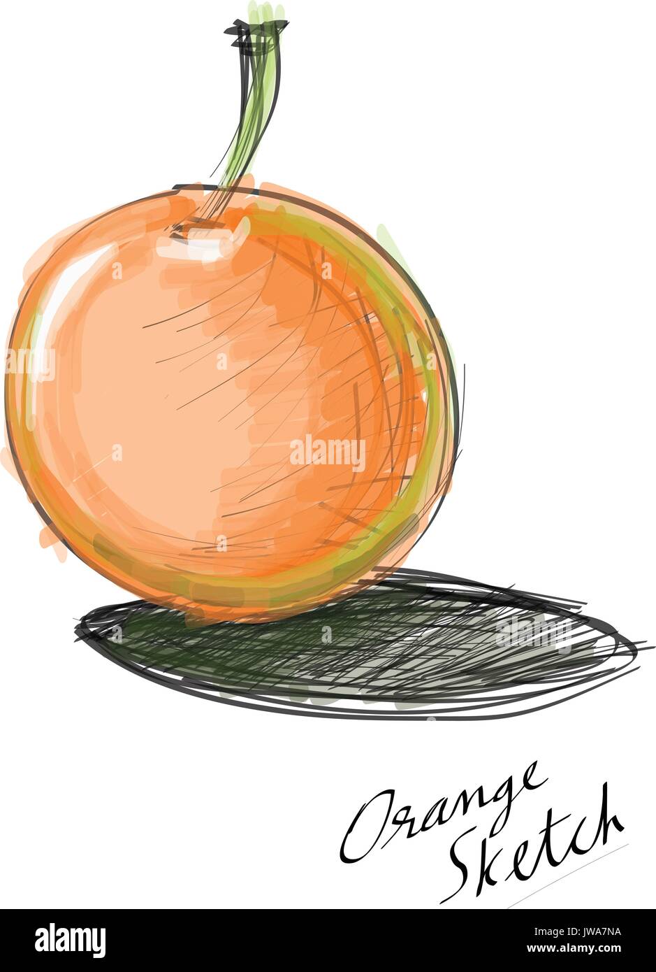 The abstract Sketch of an orange hand drawn Stock Vector Image & Art ...