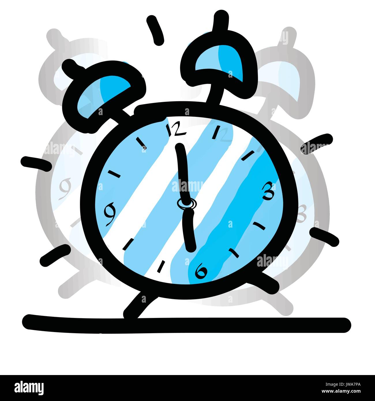 The abstract sketch illustration of the alarm clock Stock Vector Image ...