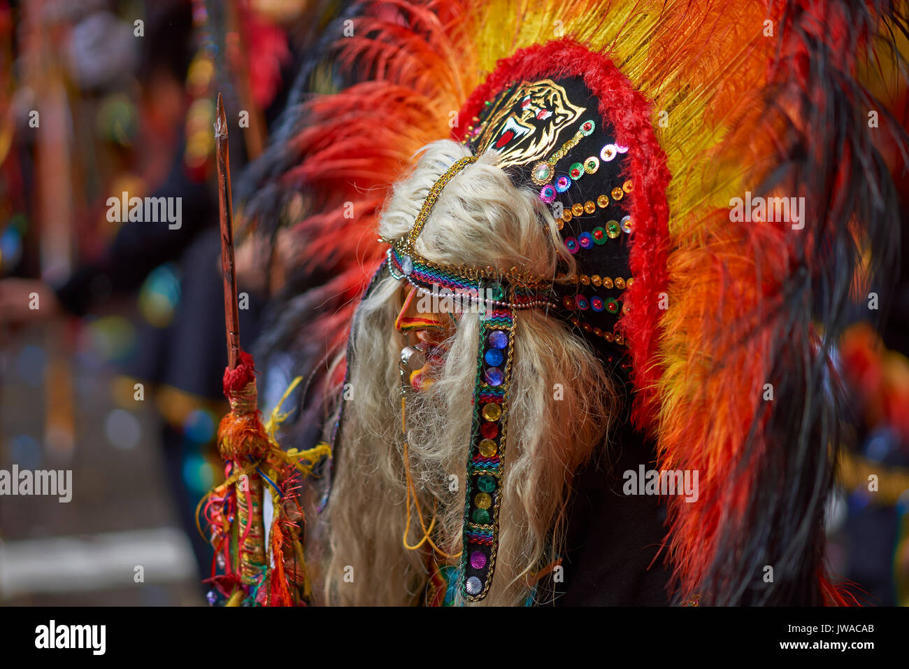 Tobas dancers in colourful costumes performing at the annual Oruro ...