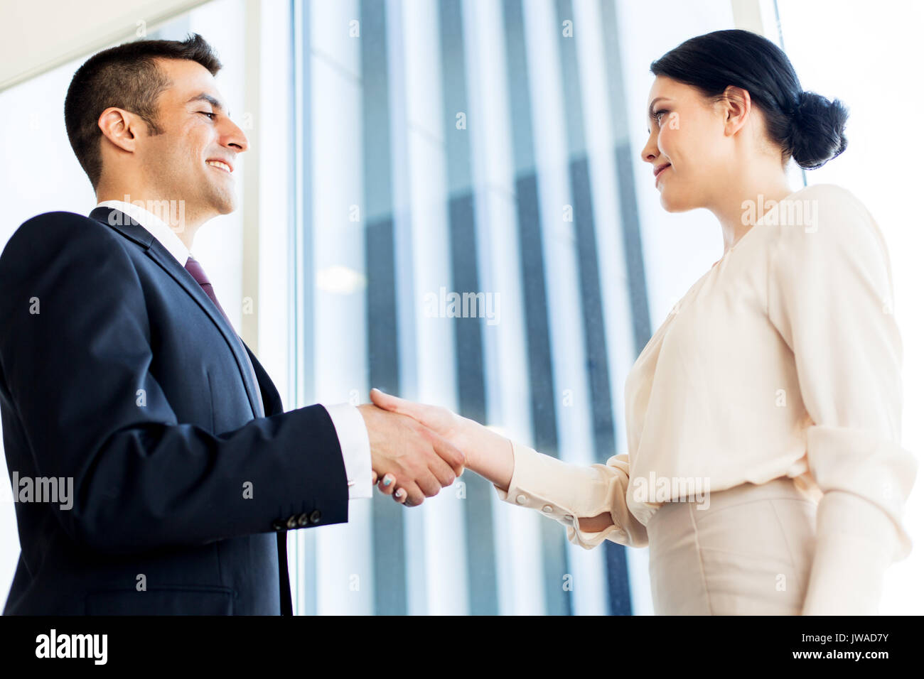 Happy ceo shaking hands woman hi-res stock photography and images - Alamy