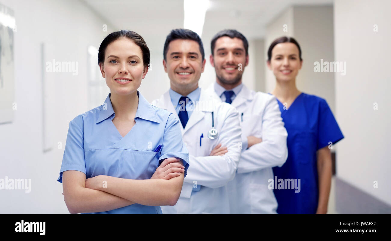 group of happy medics or doctors at hospital Stock Photo - Alamy