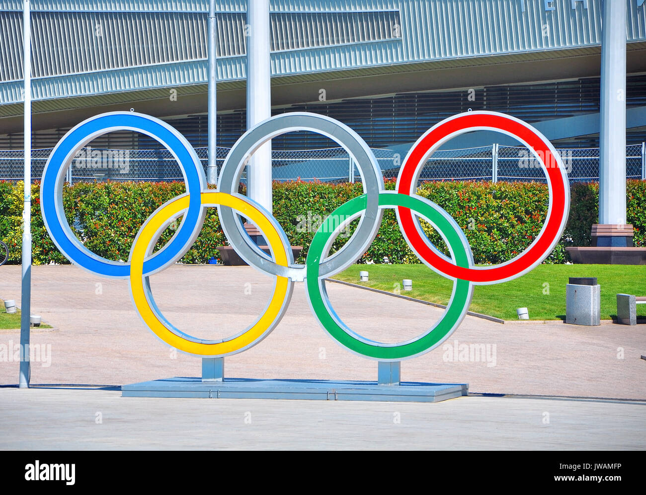 Olympic rings symbol background hi-res stock photography and images - Alamy
