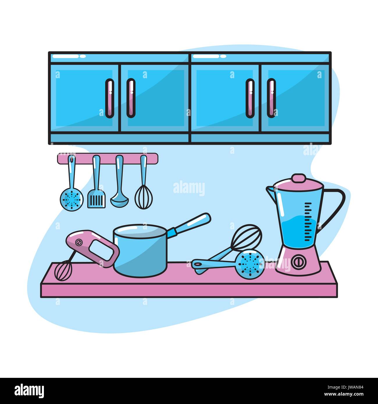 kitchen utensils traditional object element Stock Vector Image & Art ...