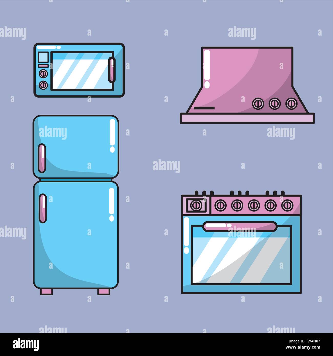 set kitchen utensils and traditional object Stock Vector Image & Art ...