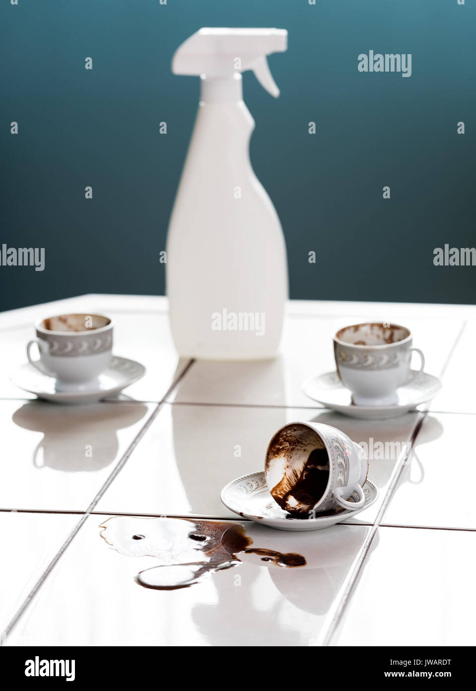 cleaning coffee stains Stock Photo - Alamy
