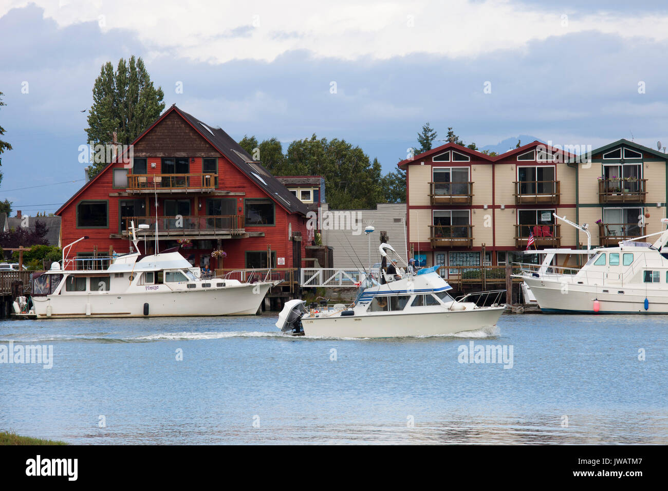 La Conner village and Swinomish Channel, State of Washington, USA ...