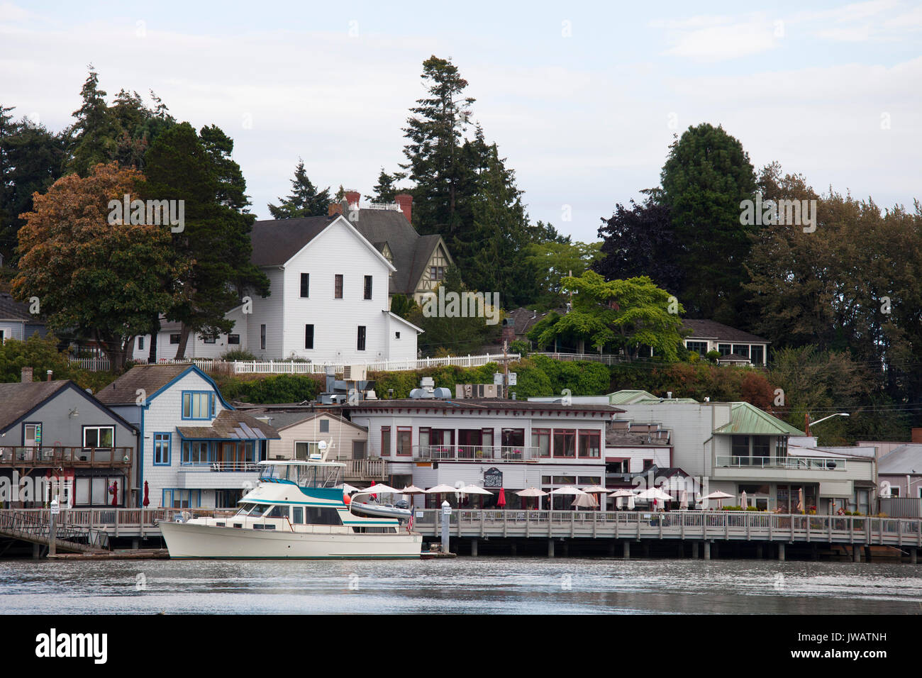 La Conner village and Swinomish Channel, State of Washington, USA ...