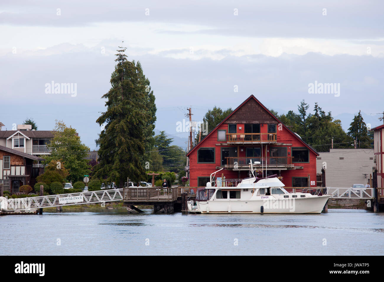 La Conner village and Swinomish Channel, State of Washington, USA ...