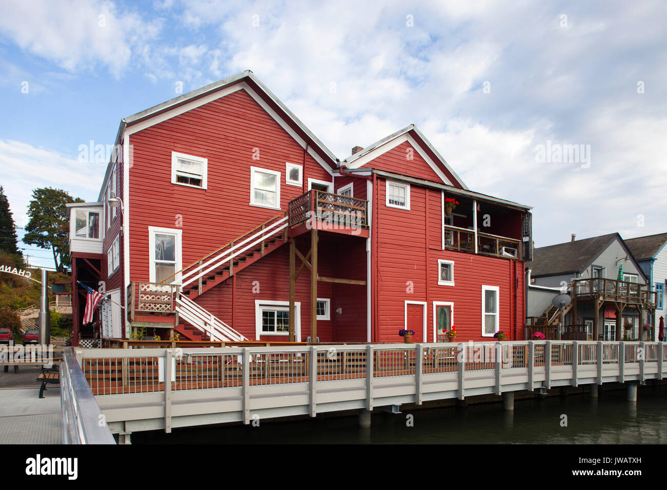 La Conner village and Swinomish Channel, State of Washington, USA ...