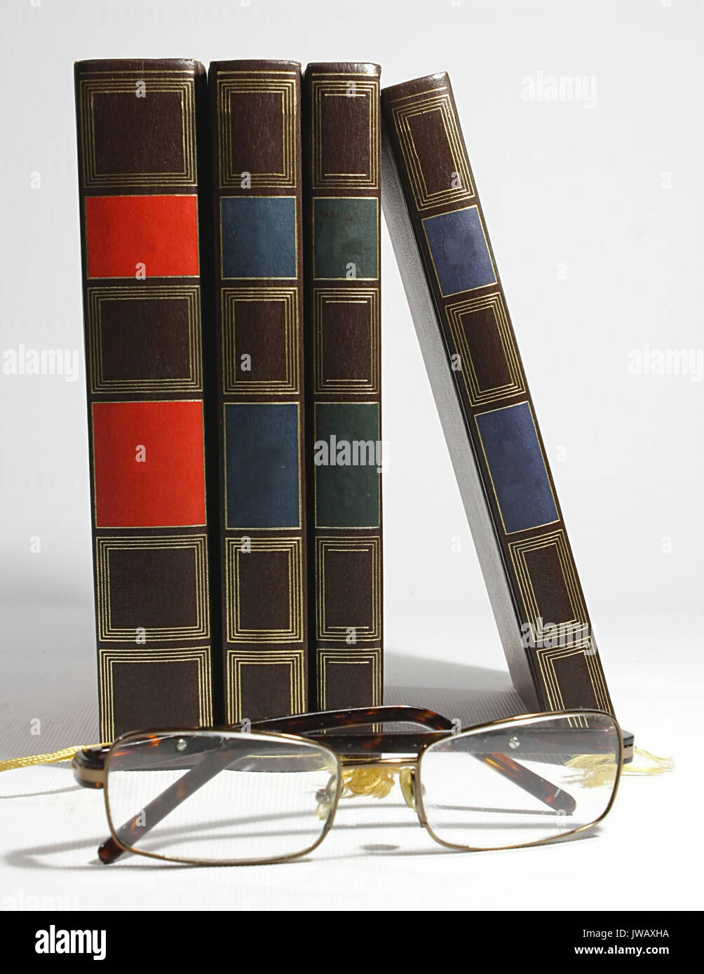 Books and glasses Stock Photo - Alamy