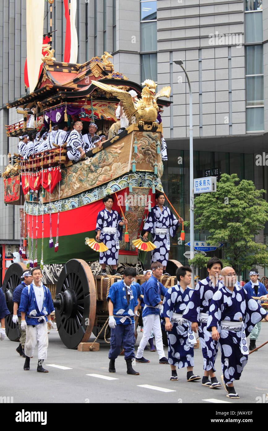 Japan, Kyoto, Gion Matsuri, festival, Yama Hoko procession, float ...