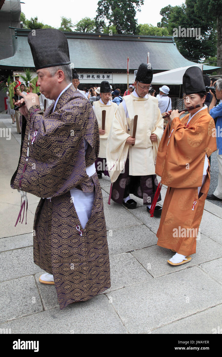 Japan, Kyoto, Onda-Sai, Rice planting ceremony, Matsuo Taisha Shrine ...