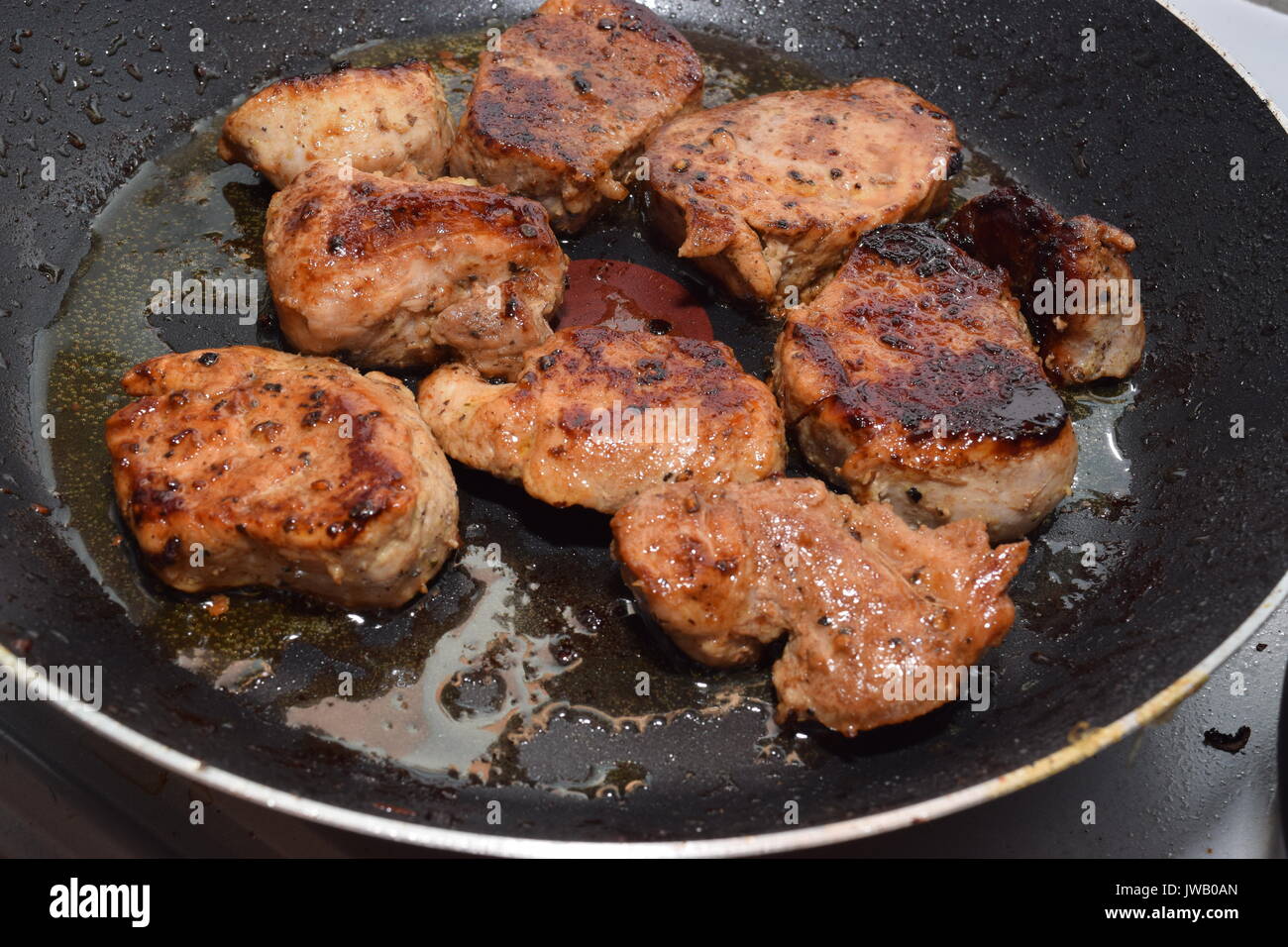 Frying pork loin plate hi-res stock photography and images - Alamy
