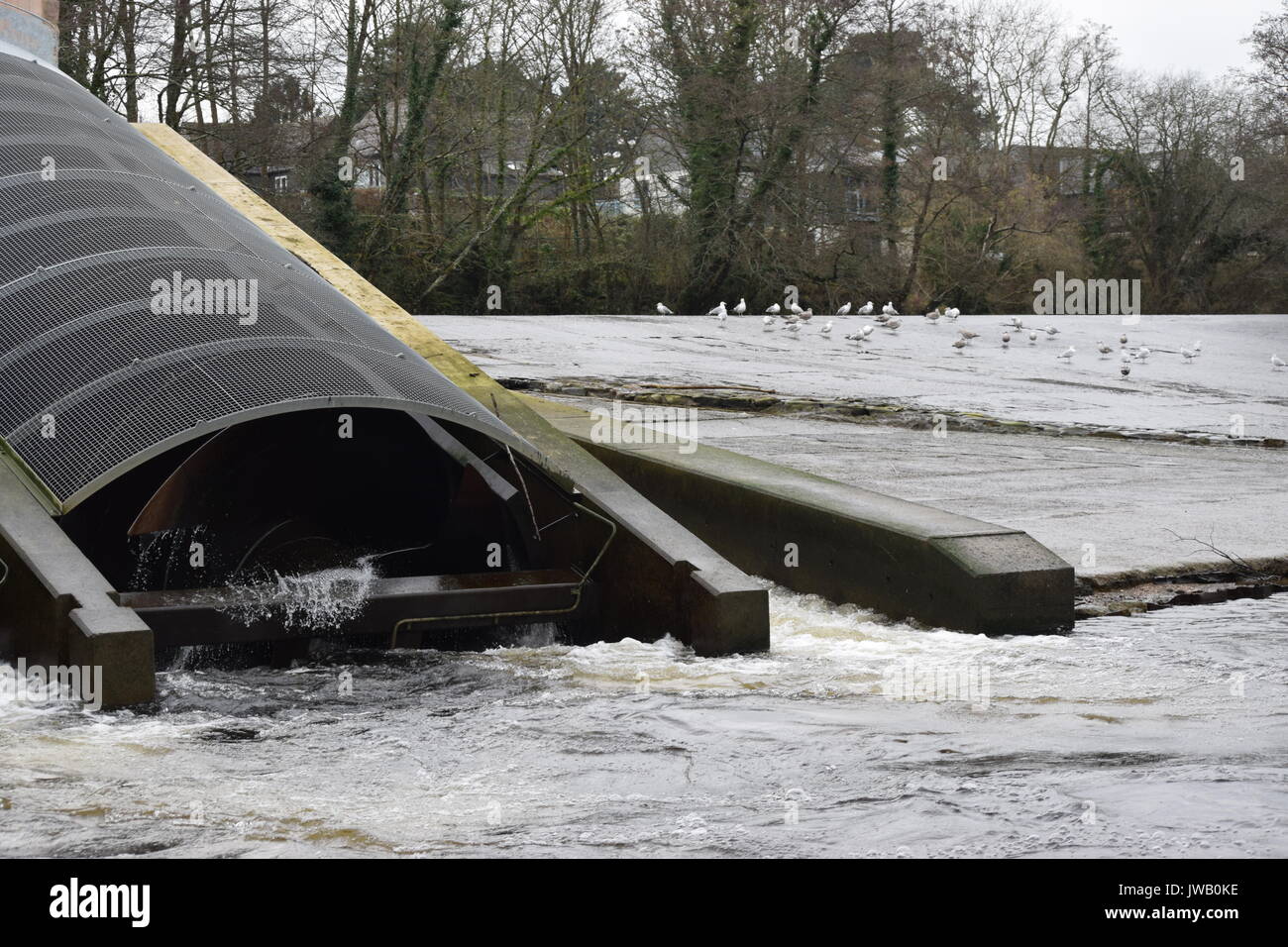 Turning river water filter Stock Photo - Alamy