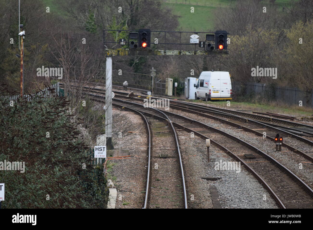 Long train tracks Stock Photo - Alamy