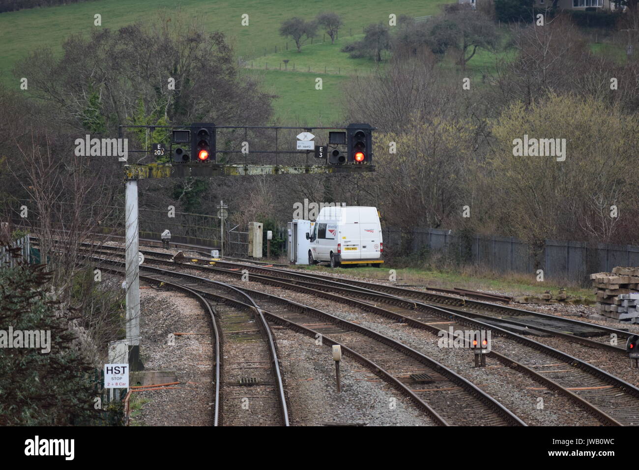 Long train tracks Stock Photo - Alamy