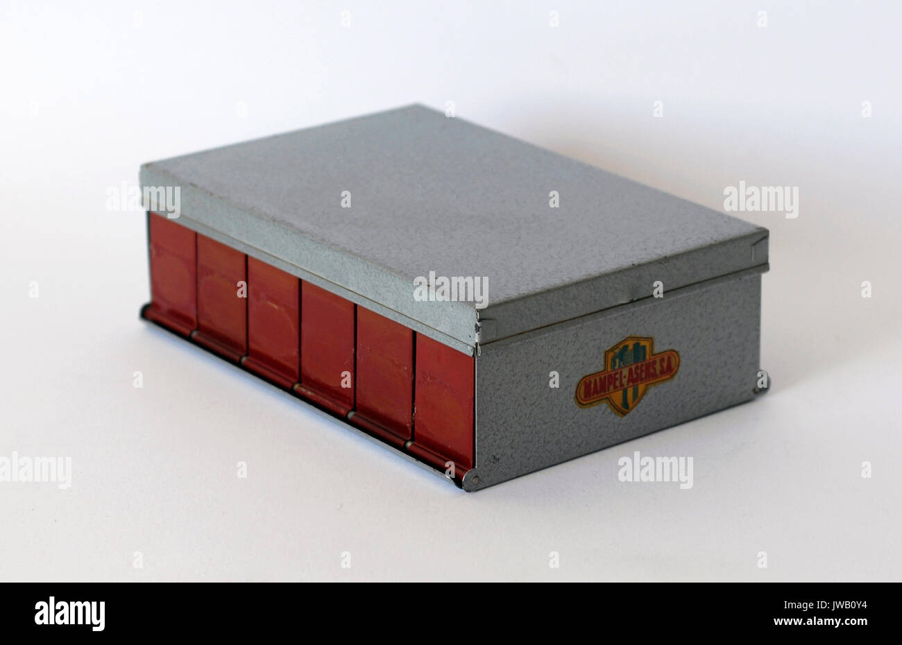 Original vintage metal box for storing and organizing 35mm slides Stock ...