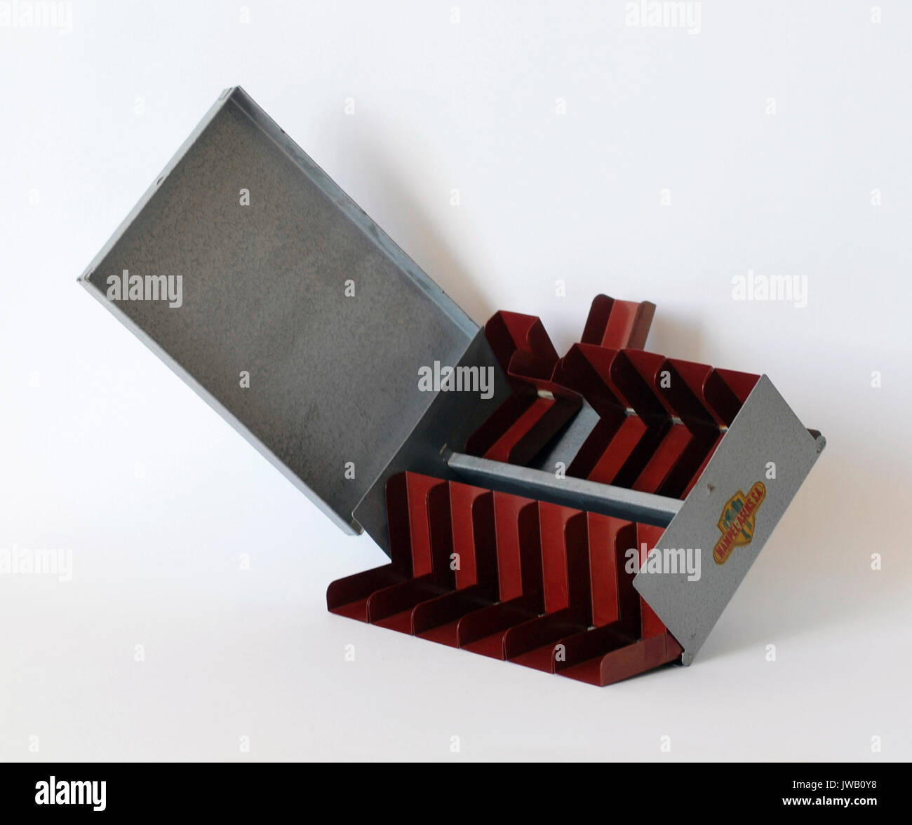 Original vintage metal box for storing and organizing 35mm slides Stock ...