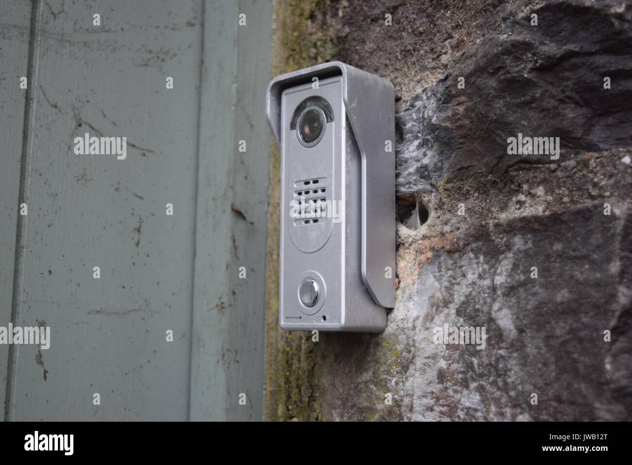 Door bell on a flat Stock Photo - Alamy