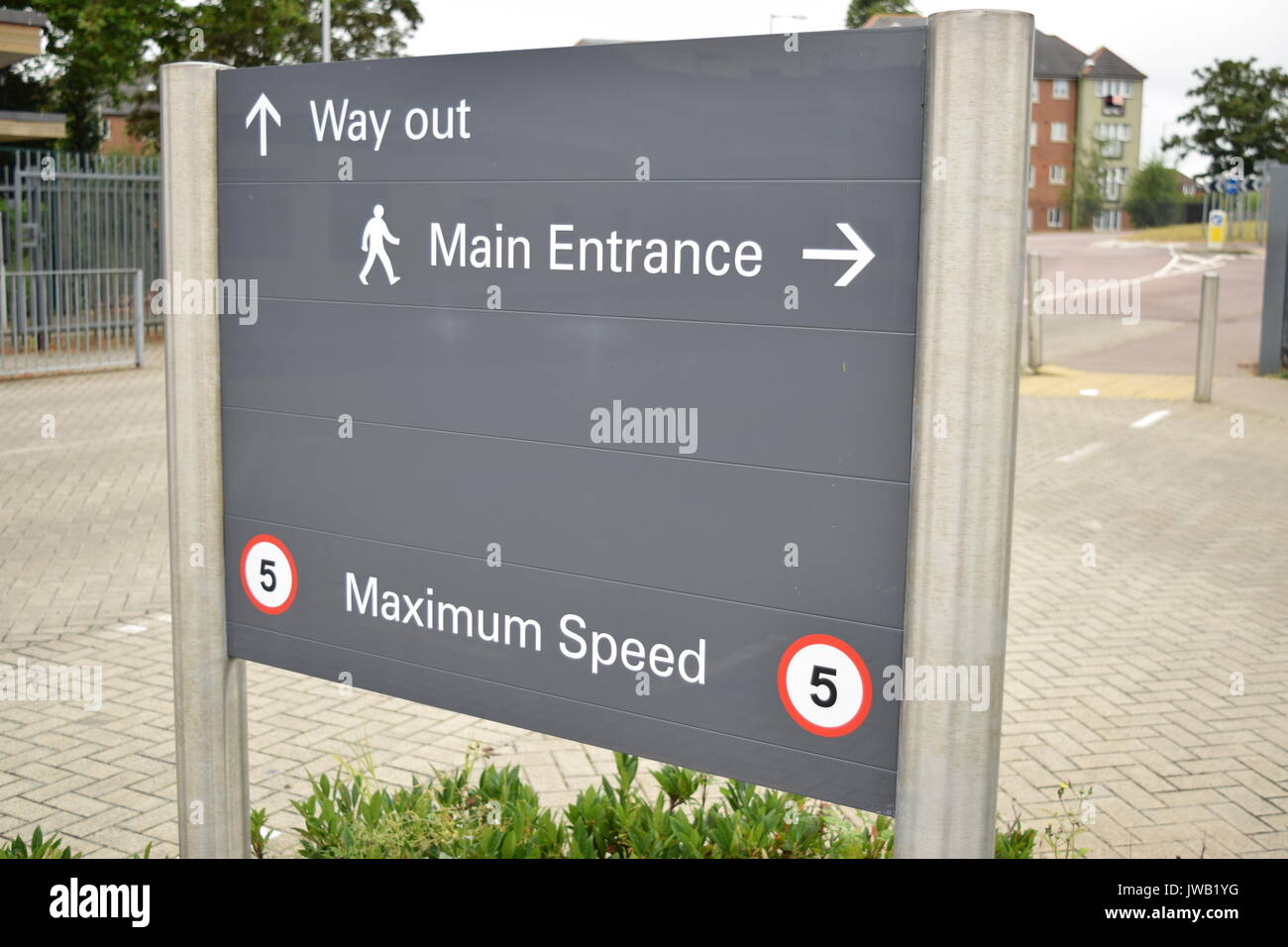 Main entrance sign Stock Photo - Alamy