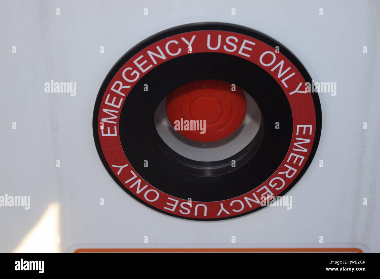 Emergency button on a coach Stock Photo - Alamy