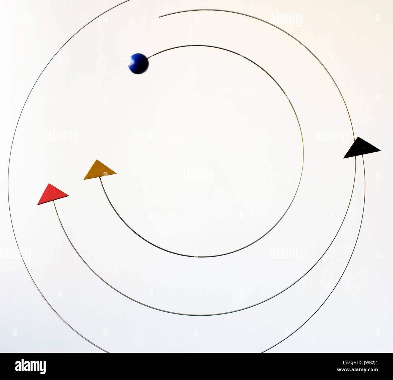 Decorative vintage wooden and metal hanging mobile with astral motifs ...