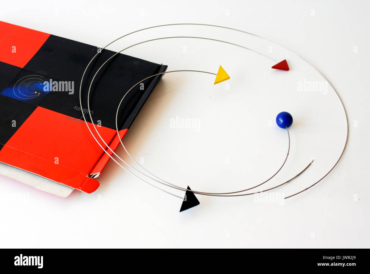 Decorative vintage wooden and metal hanging mobile with astral motifs ...