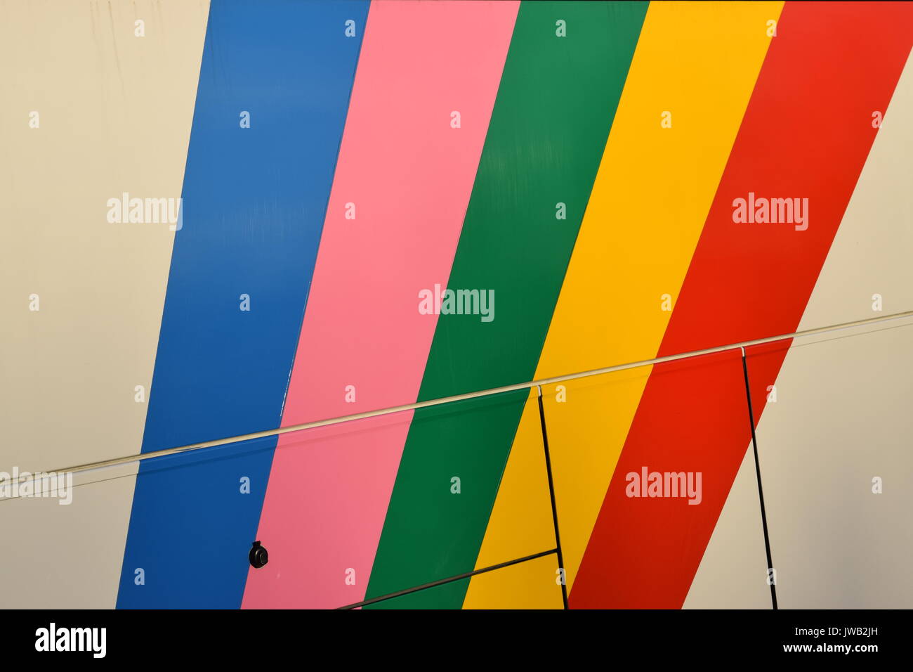Colored stripes on the side of a coach Stock Photo - Alamy
