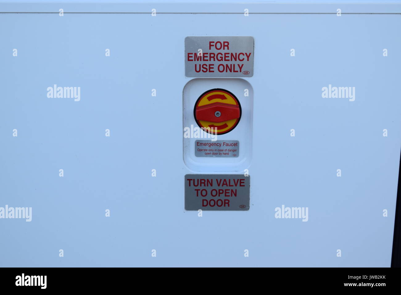 Emergency button on a coach Stock Photo - Alamy