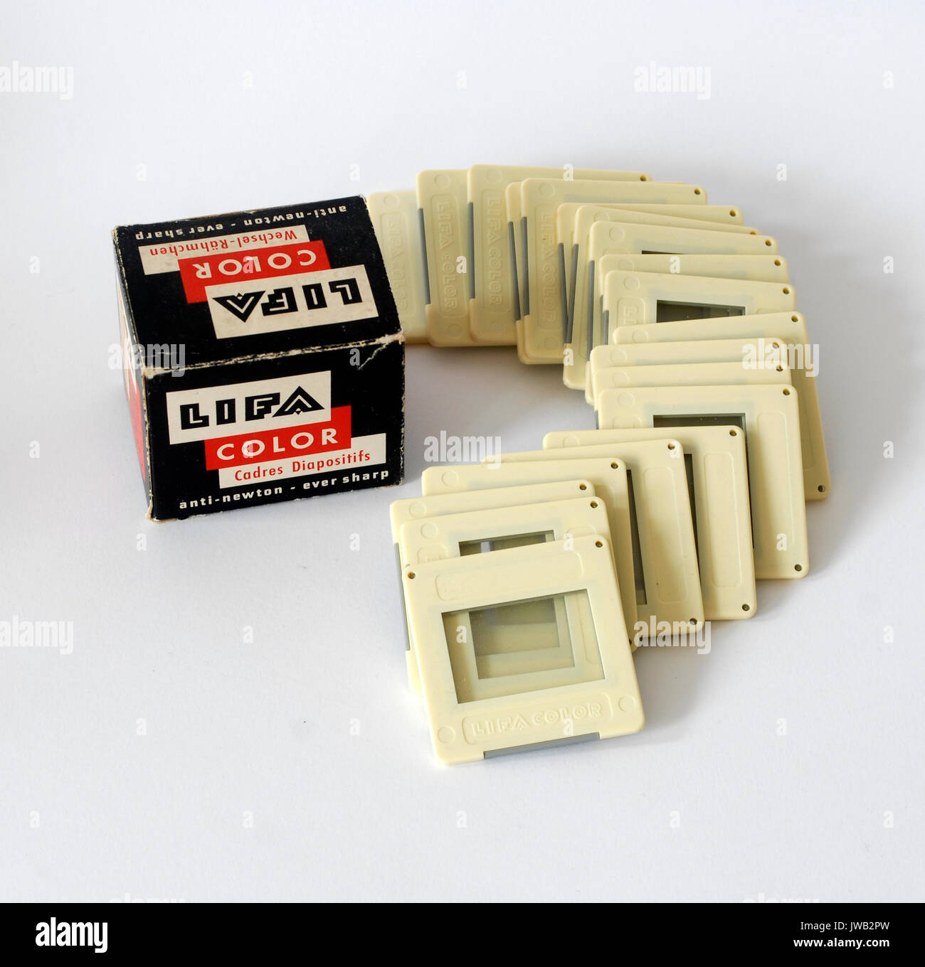 Vintage box of frames for slides, Lifa, Made in Germany Stock Photo - Alamy