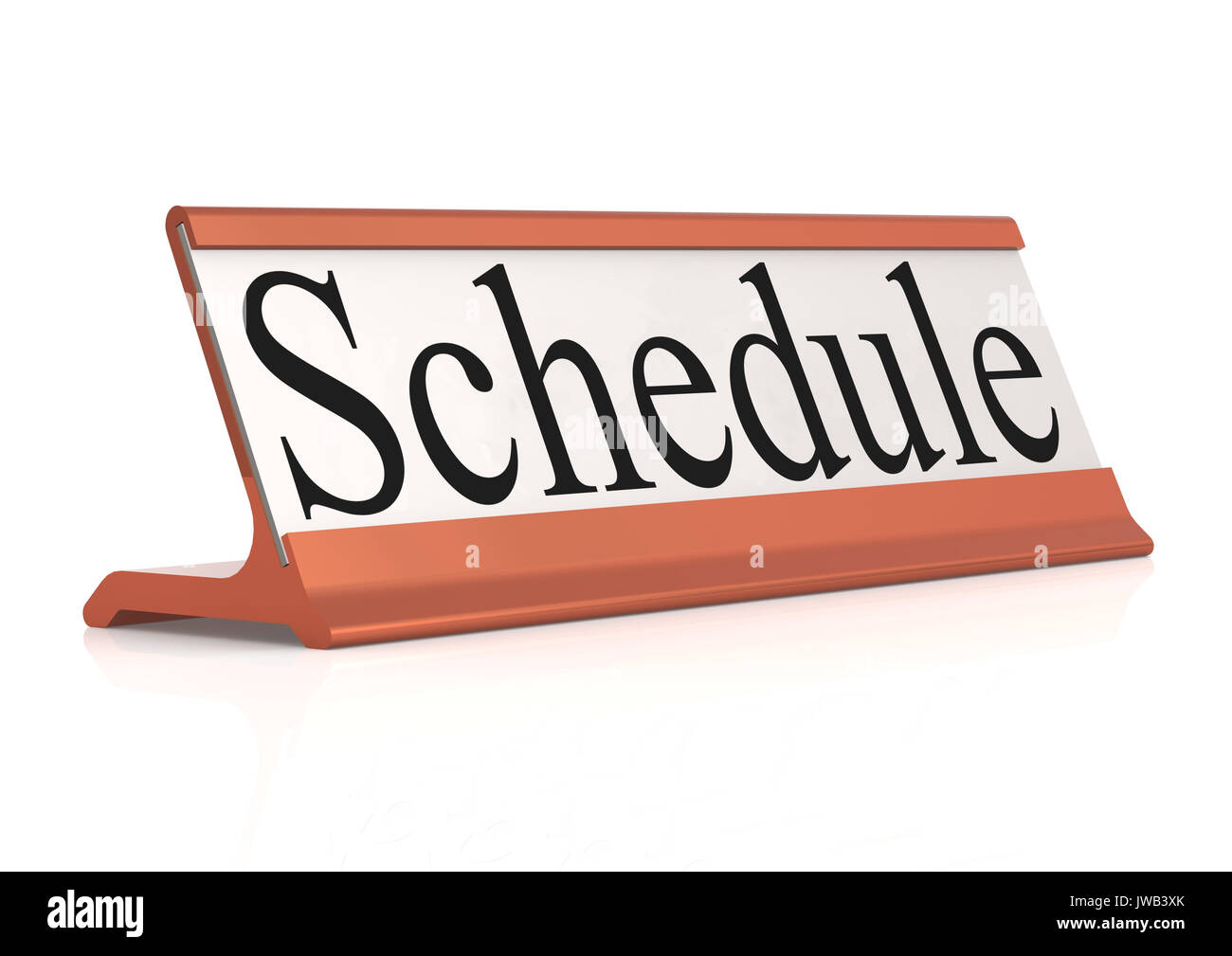 Schedule word on table tag isolated, 3d rendering Stock Photo - Alamy