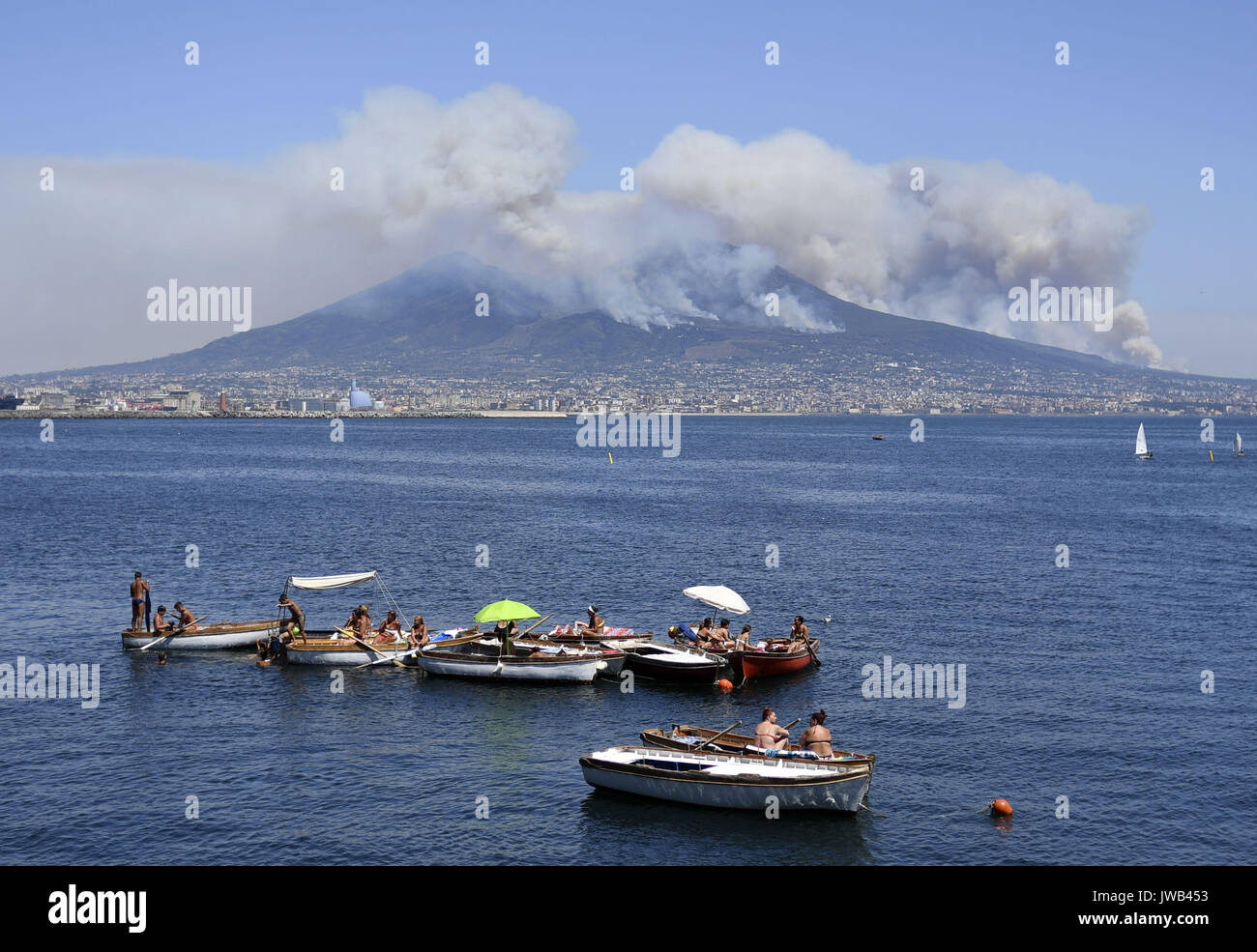 The view from Naples of a wildfire at the Vesuvius National Park Where ...