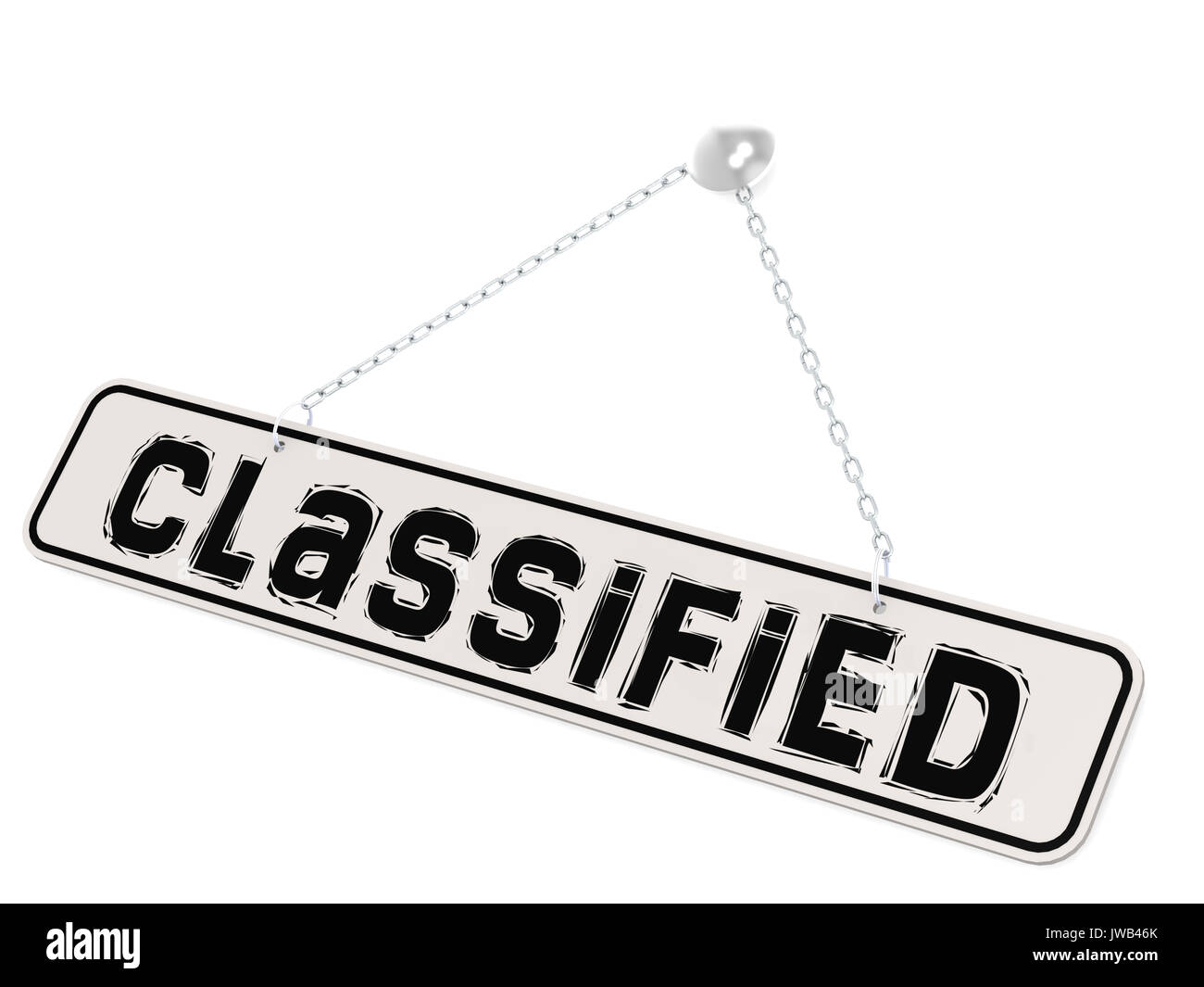 Classified word on white banner and isolated Stock Photo - Alamy