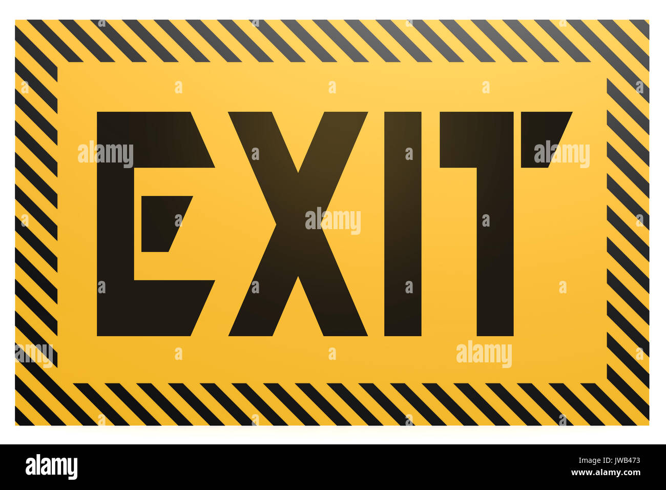 Yellow and black banner with exit word Stock Photo - Alamy