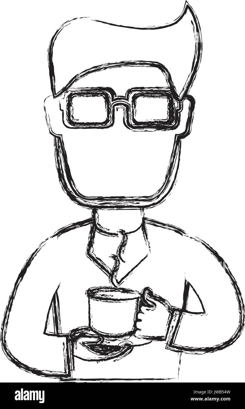 man drinking coffee avatar vector illustration design Stock Vector ...