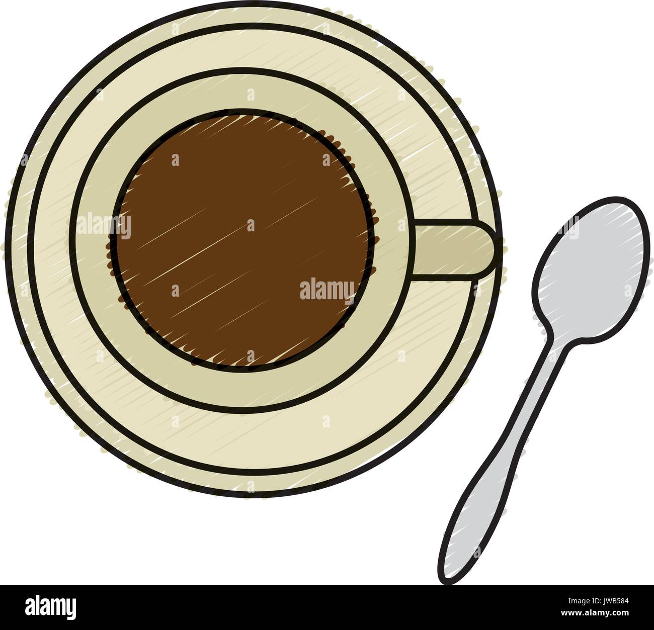 coffee cup with spoon vector illustration design Stock Vector Image ...