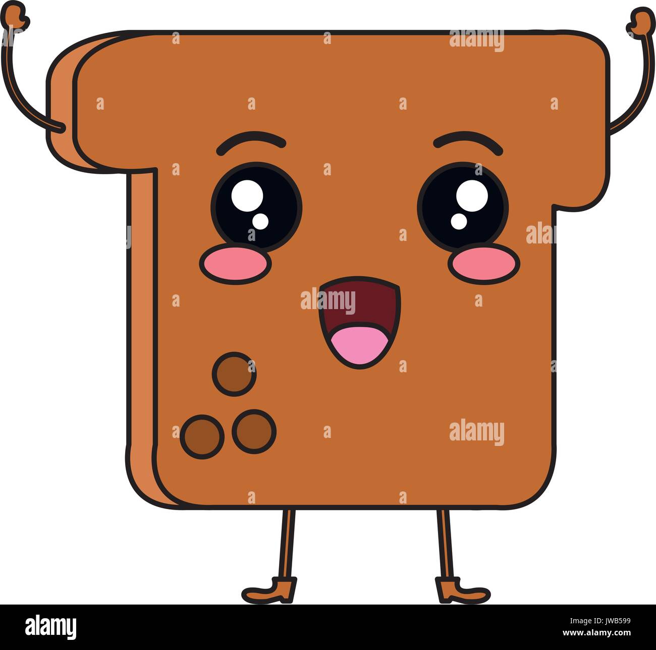 delicious toast bread kawaii character vector illustration design Stock ...