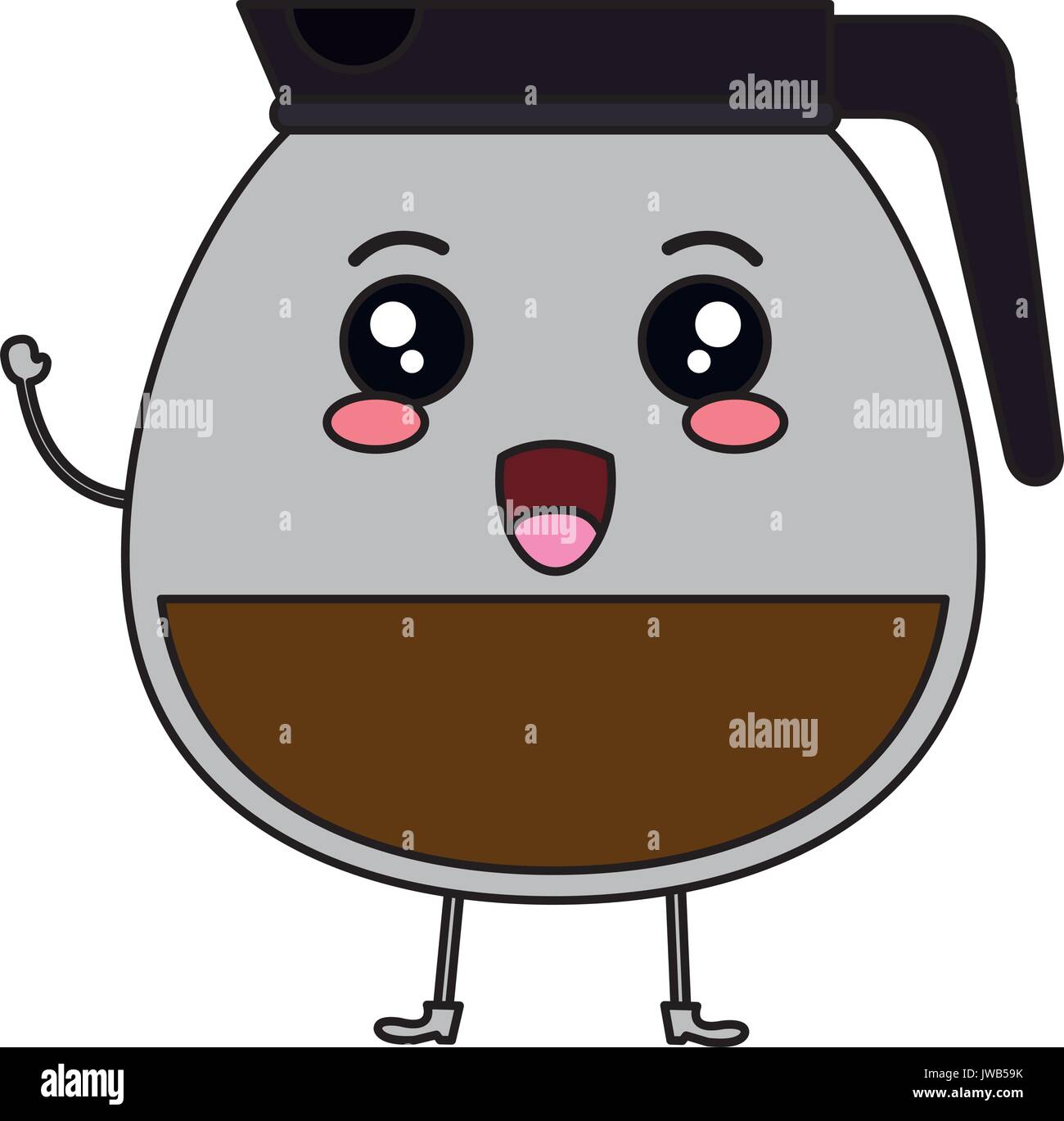 kettle coffee kawaii character vector illustration design Stock Vector ...