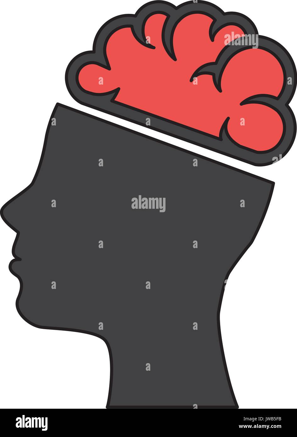 brain storming with head profile vector illustration design Stock ...
