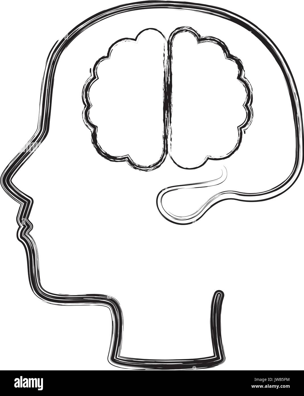 brain storming with head profile vector illustration design Stock ...
