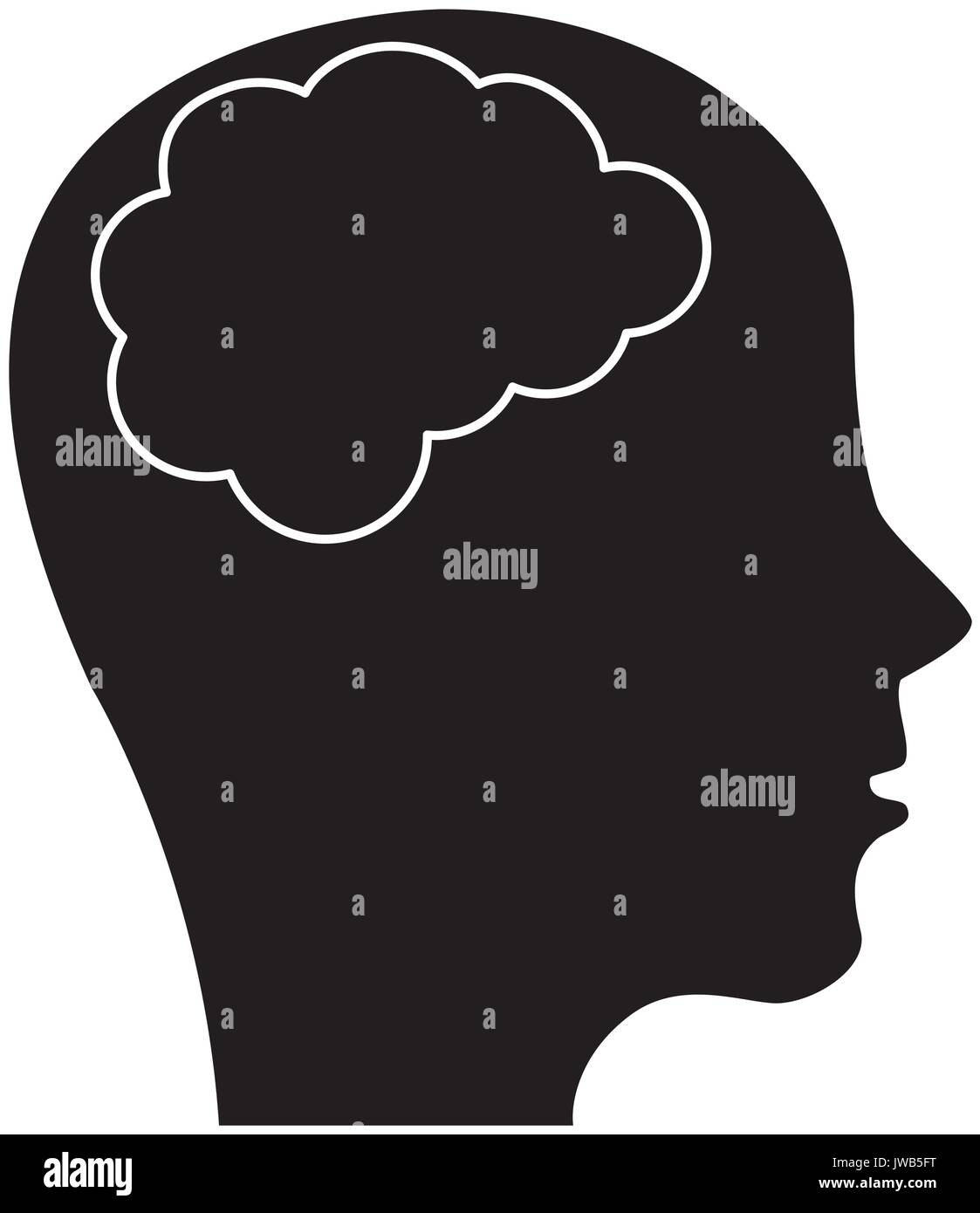 brain storming with head profile vector illustration design Stock ...