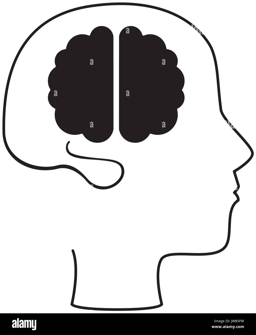 brain storming with head profile vector illustration design Stock ...
