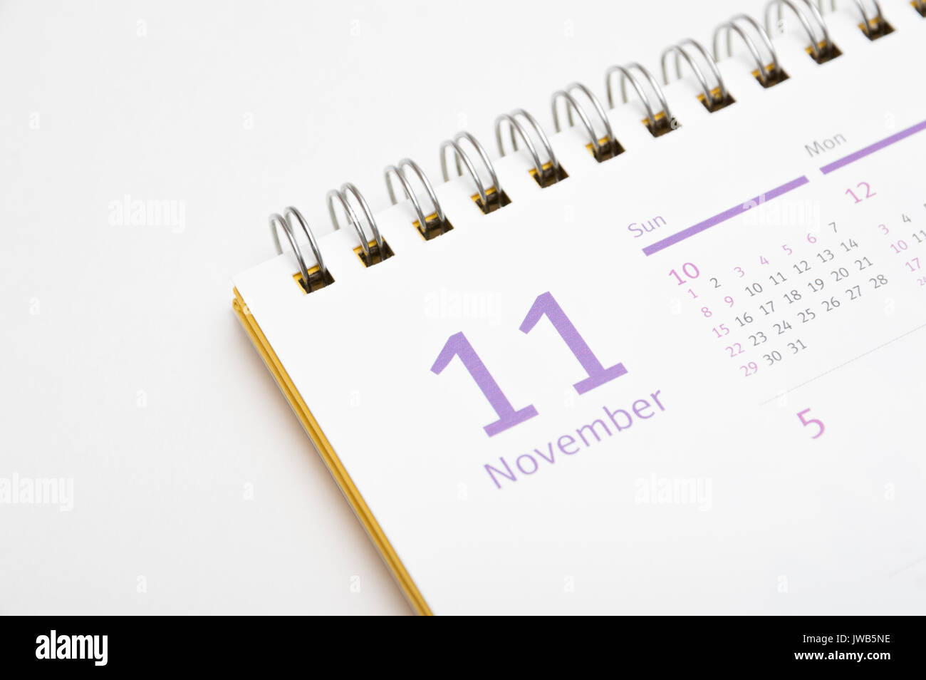 Desk calendar on white background Stock Photo - Alamy