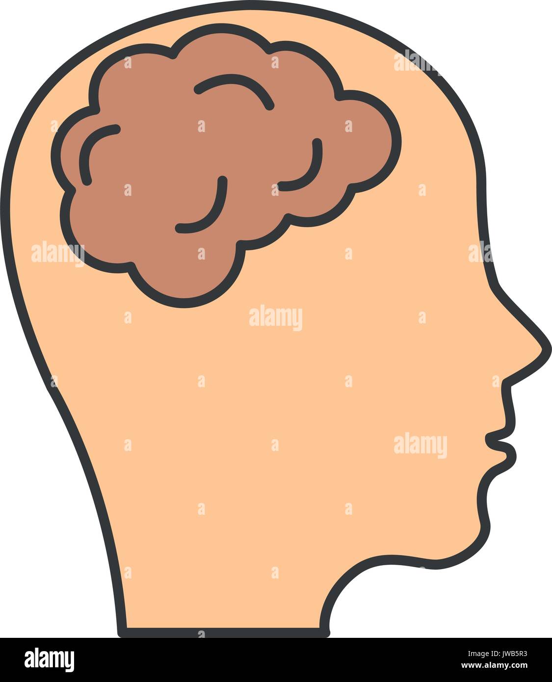 brain storming with head profile vector illustration design Stock ...