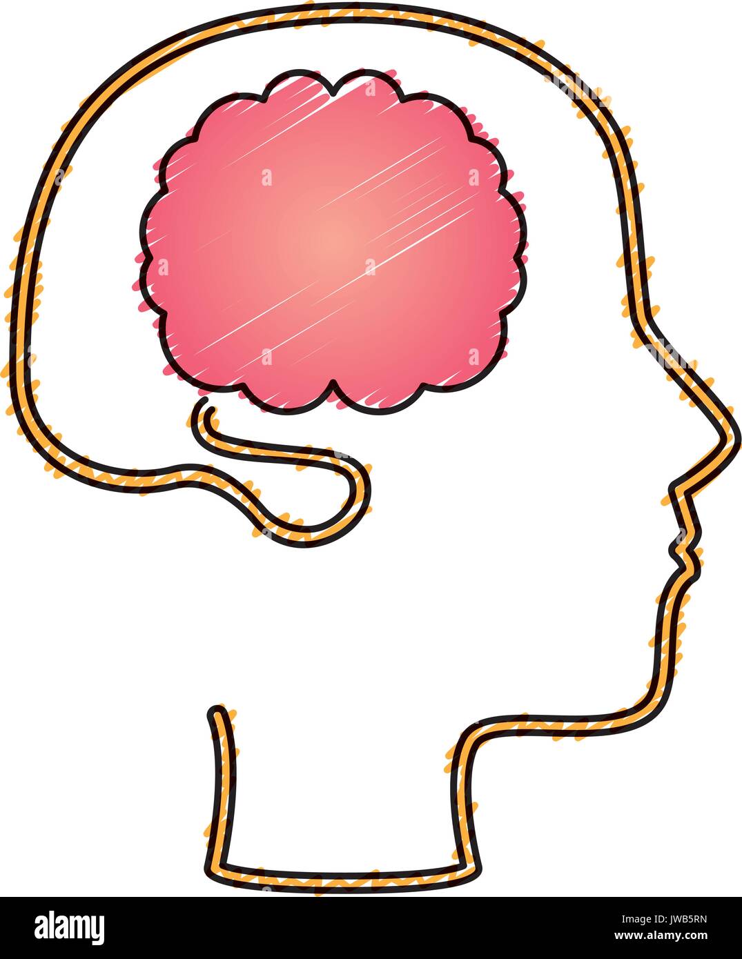 brain storming with head profile vector illustration design Stock ...