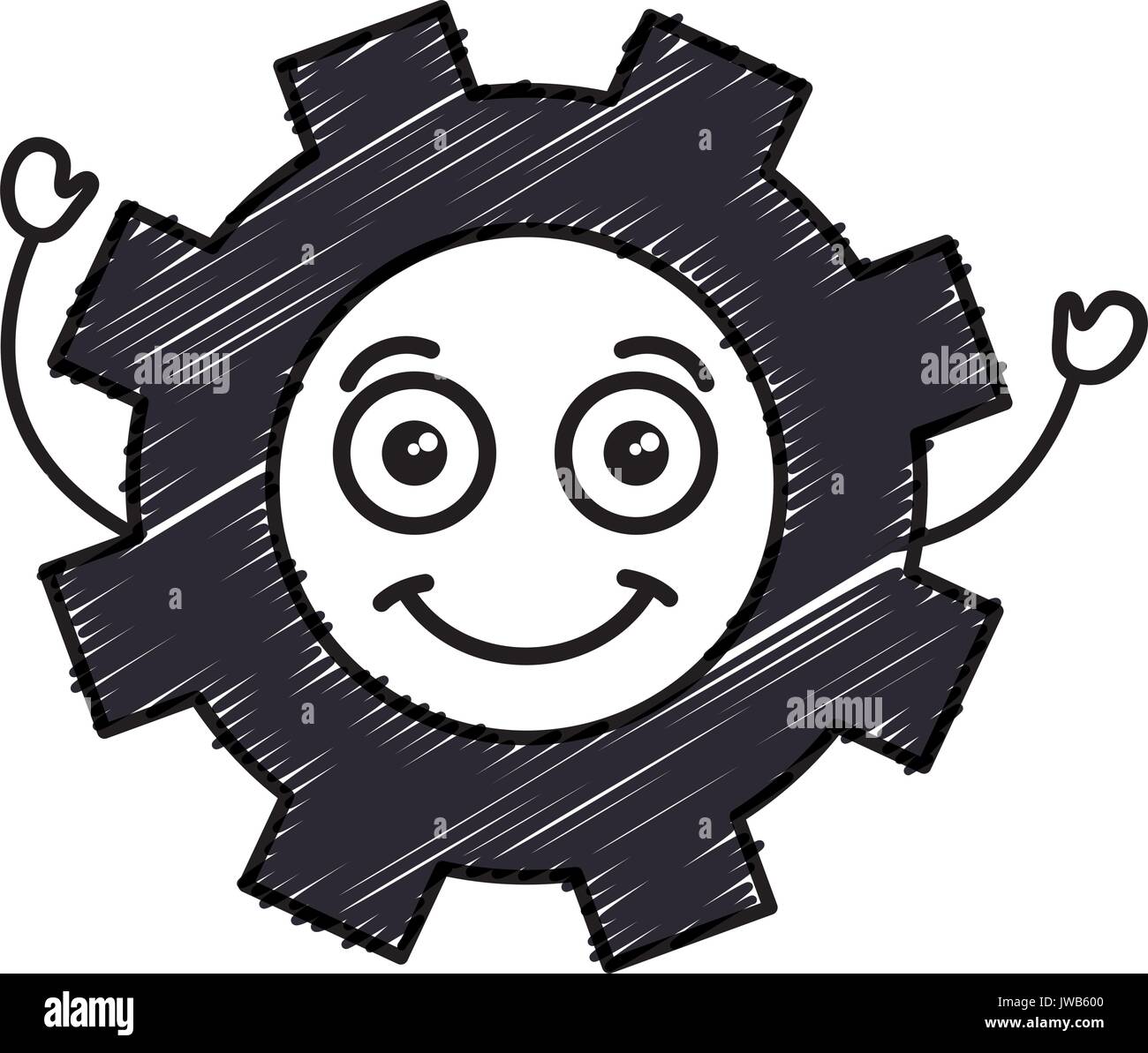 gear machine kawaii character vector illustration design Stock Vector ...