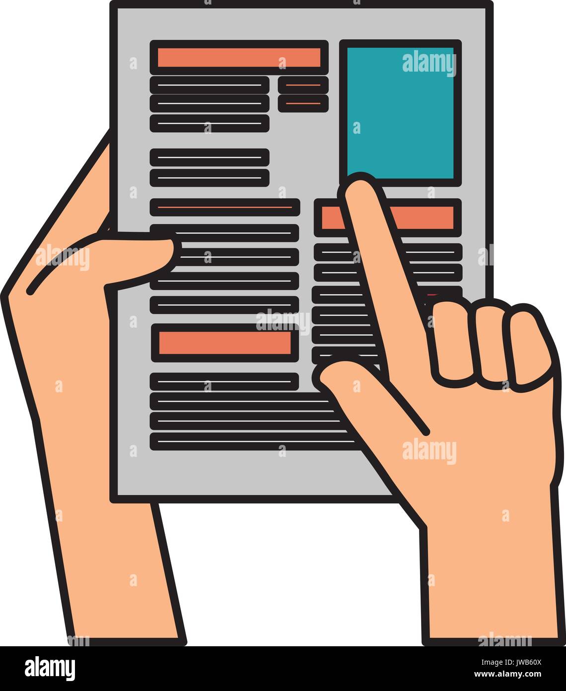 hands with paper document vector illustration design Stock Vector Image ...