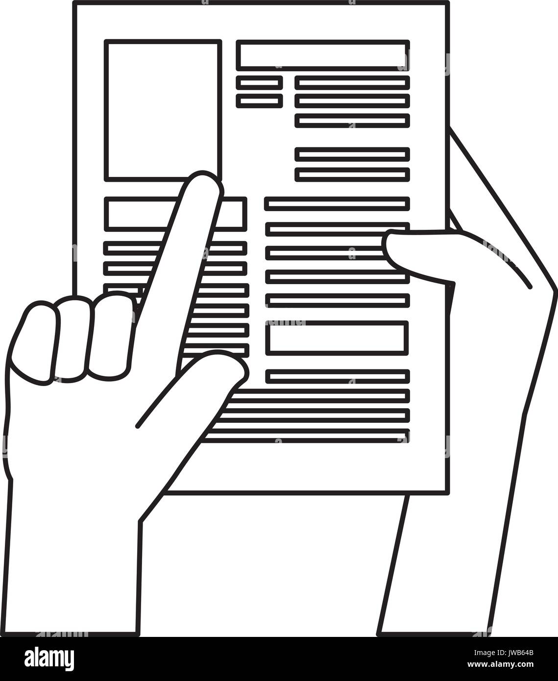 hands with paper document vector illustration design Stock Vector Image ...