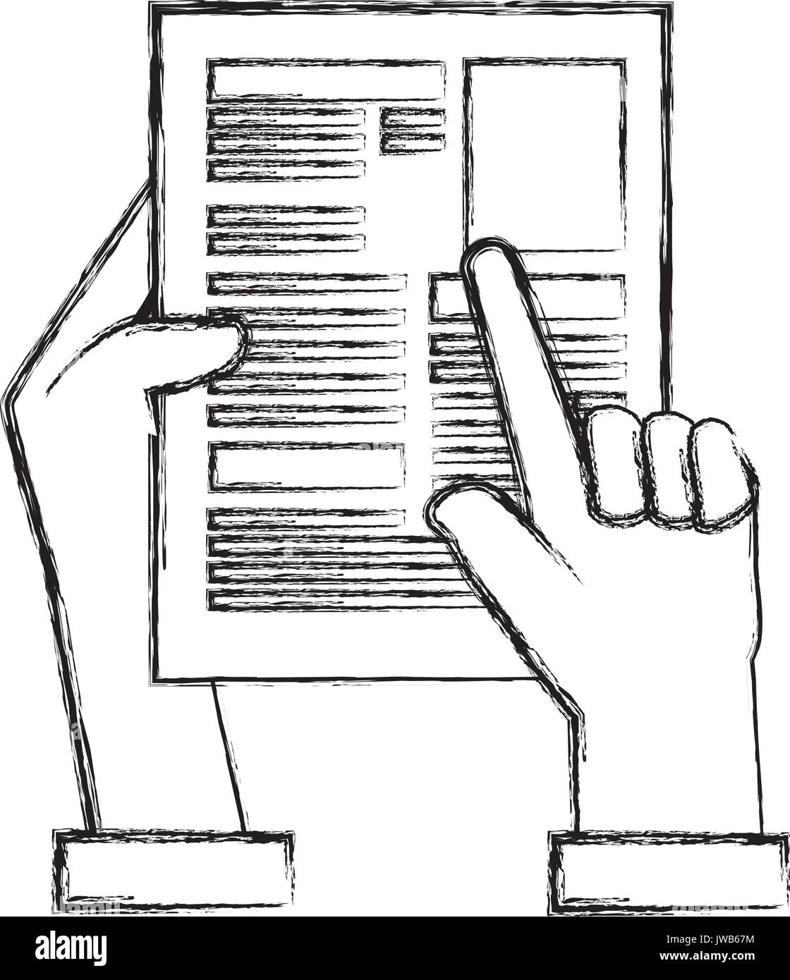 hands with paper document vector illustration design Stock Vector Image ...